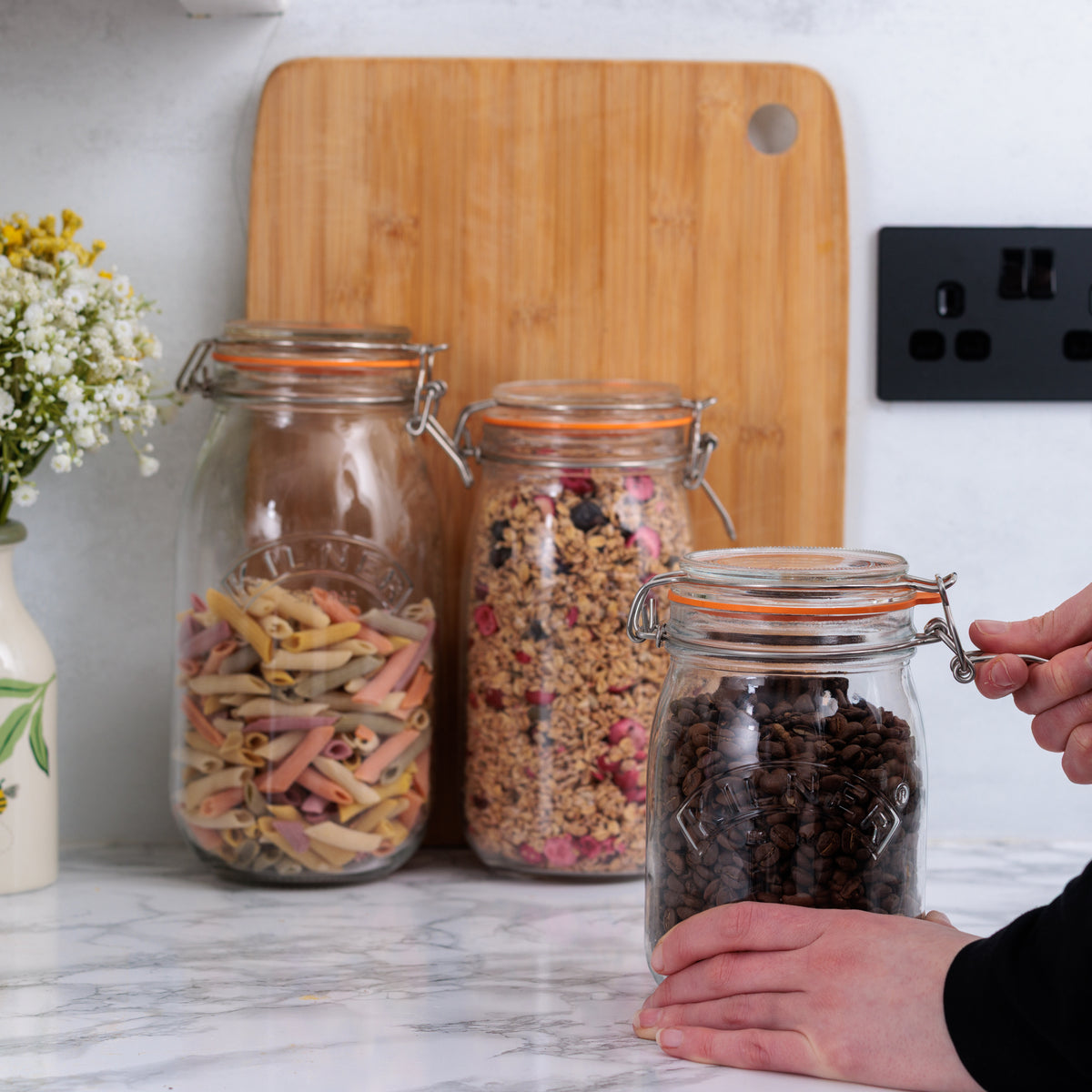 Round Clip Top Jars-Set of 3 (34oz, 51oz, 68oz)– Kilner USA
