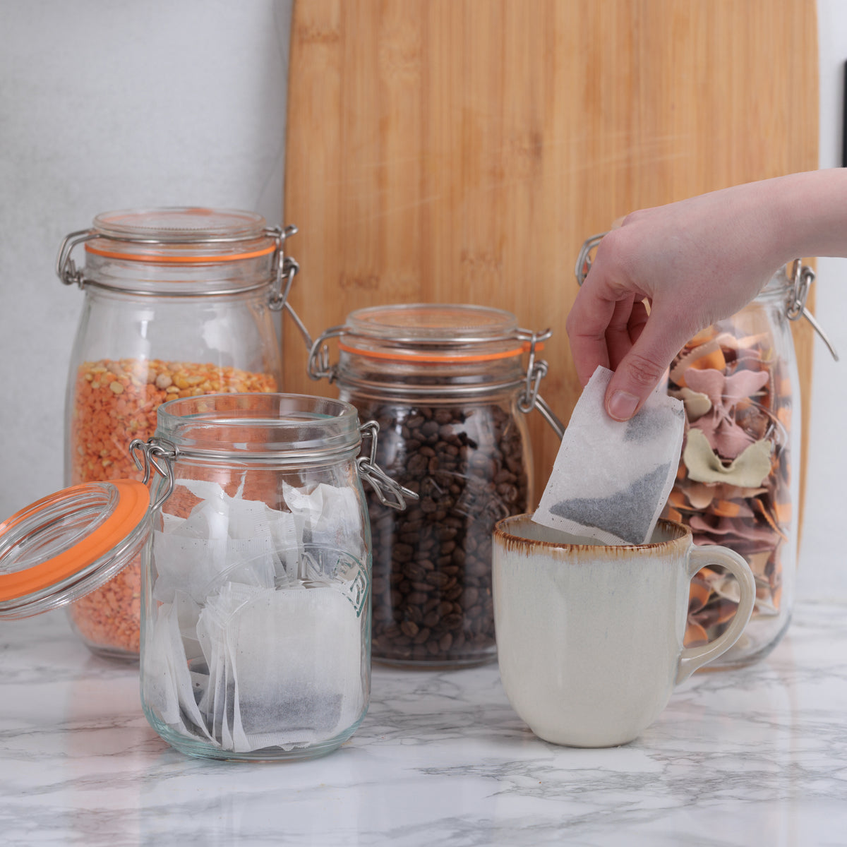 Round Clip Top Jars-Set of 4 (2pcs 34oz, 2 pcs 51oz) | Kilner USA
